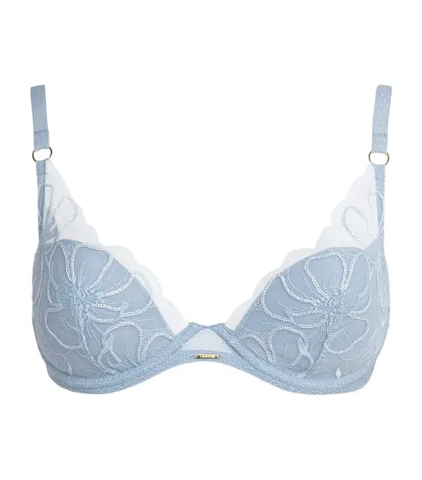 Chantelle Fleurs Plunge T-shirt Bra - Blue