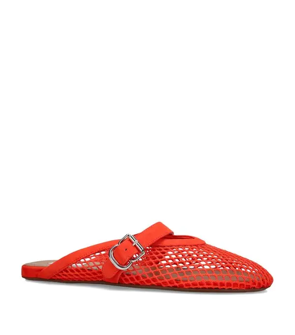 Alaïa Suede Fishnet Mules