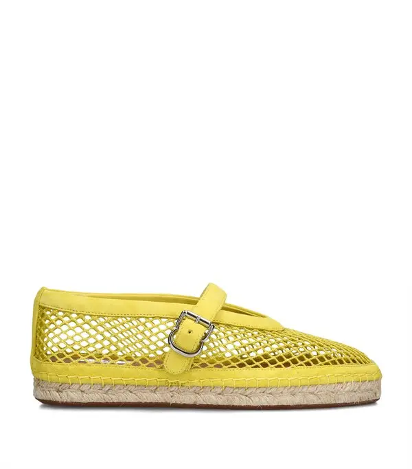 Alaïa Suede Mesh Espadrilles - Yellow