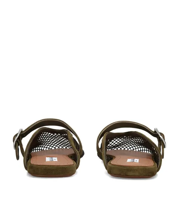 Alaïa Suede Fishnet Mules