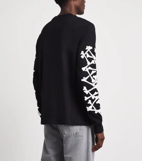 Amiri Cotton Stacked Bones Long-sleeve T-shirt - Black