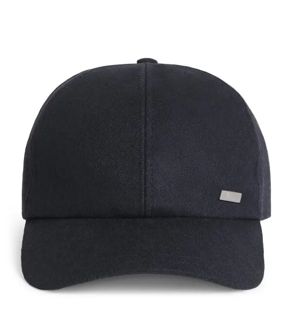 Herno Cashmere-silk Baseball Cap - Blue