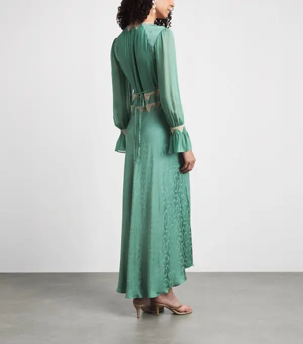 Rixo Floral Jacquard Arlena Midi Dress