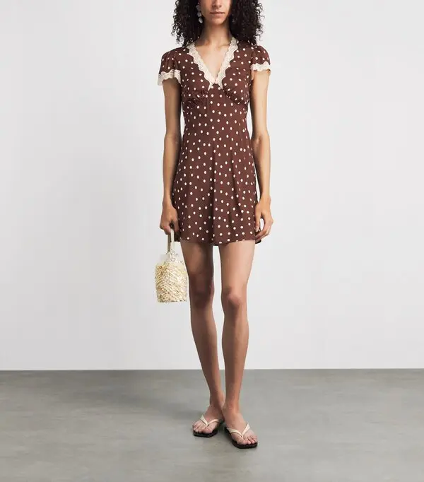 Rixo Polka-dot Cely Mini Dress