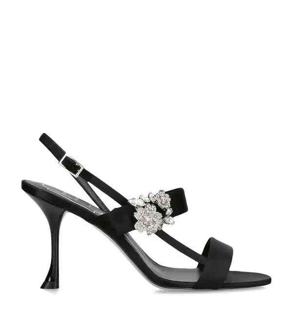 ROGER VIVIER Embellished Belle Vivier Slingback Sandals 45 - Black
