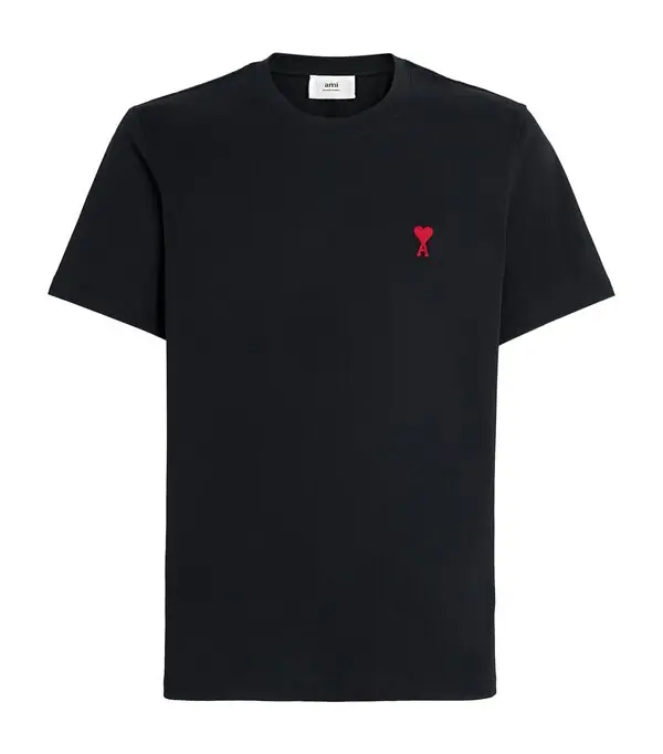 AMI Paris Organic Cotton De Coeur T-shirt - Black