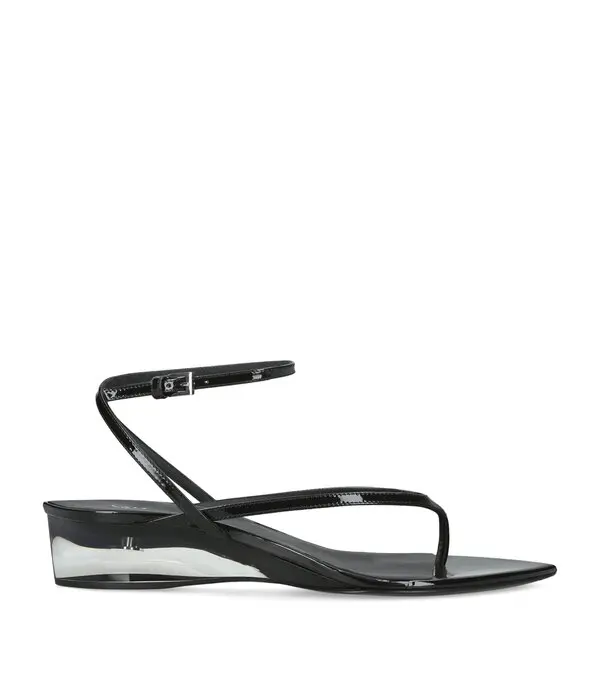 Alaïa Clear Tongs Wedge Sandals 30 - Black