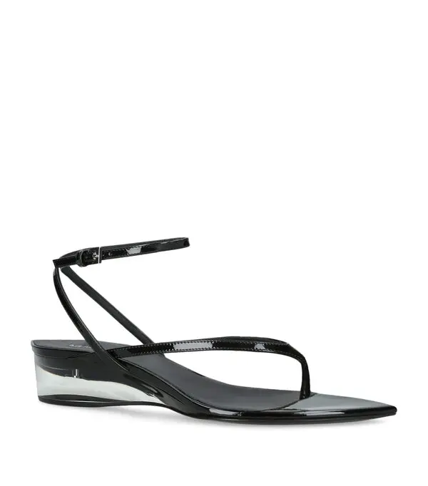 Alaïa Clear Tongs Wedge Sandals 30