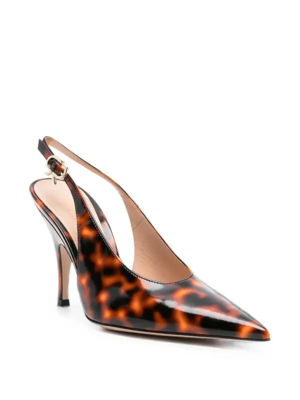 GIANVITO ROSSI Sofia Leather Slingback Pumps - Red