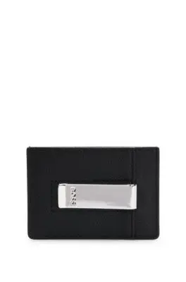 BOSS Grained Faux-leather Card Holder With Money Clip