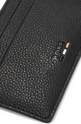 BOSS Grained Faux-leather Card Holder With Money Clip