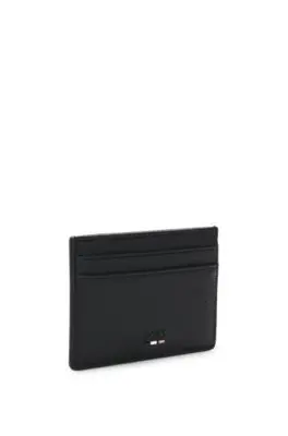BOSS Grained Faux-leather Card Holder With Money Clip