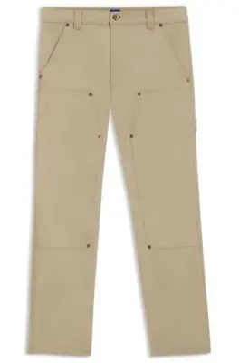 Hugo Regular-fit Pants In Stretch-cotton Canvas