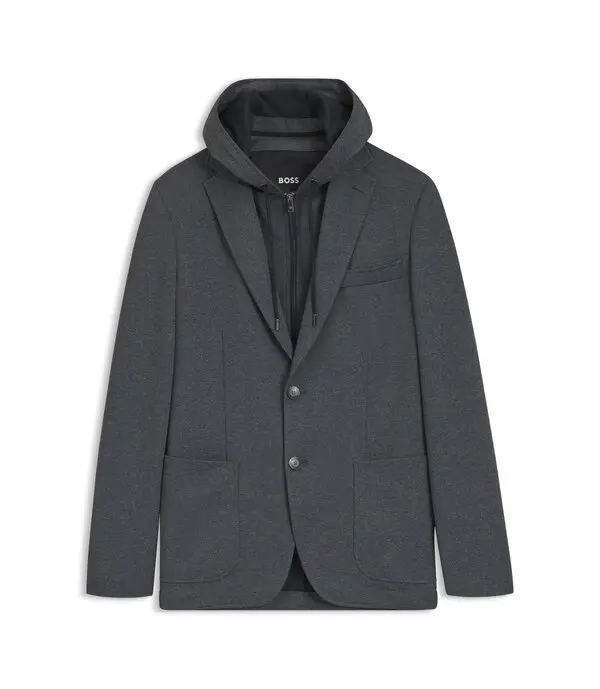 BOSS Slim-fit Jacket With Detachable Inner Hood