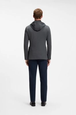 BOSS Slim-fit Jacket With Detachable Inner Hood
