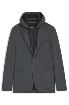 BOSS Slim-fit Jacket With Detachable Inner Hood
