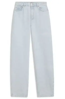 Hugo High-rise Barrel-leg Jeans In Soft Cotton