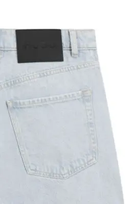 Hugo High-rise Barrel-leg Jeans In Soft Cotton