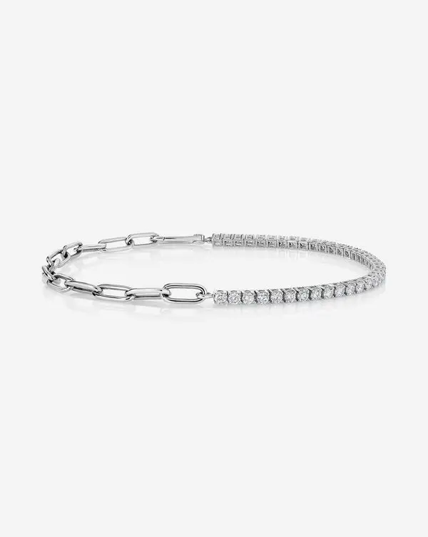 Ring Concierge Round Lab-grown Diamond Tennis Chain Bracelet In 14k Yellow Gold - One-color