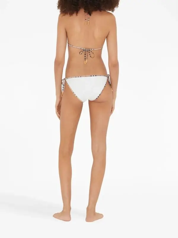 Burberry Triangle Bikini With Checked Trim - Multicolor
