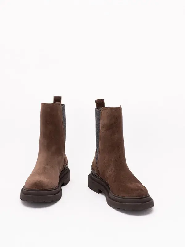 Brunello Cucinelli Leather Ankle Boots - Multicolor