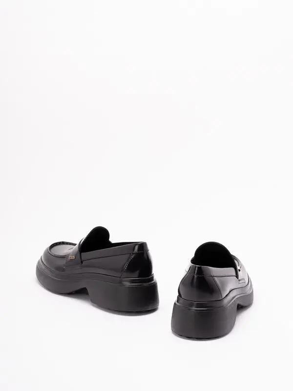 TOD'S Leather Loafers With 4cm Heel - Multicolor