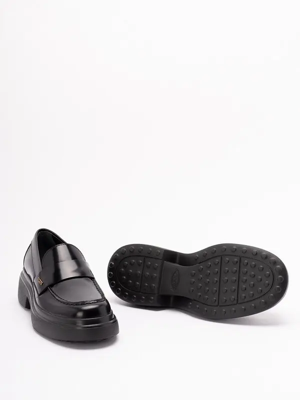 TOD'S Leather Loafers With 4cm Heel - Multicolor