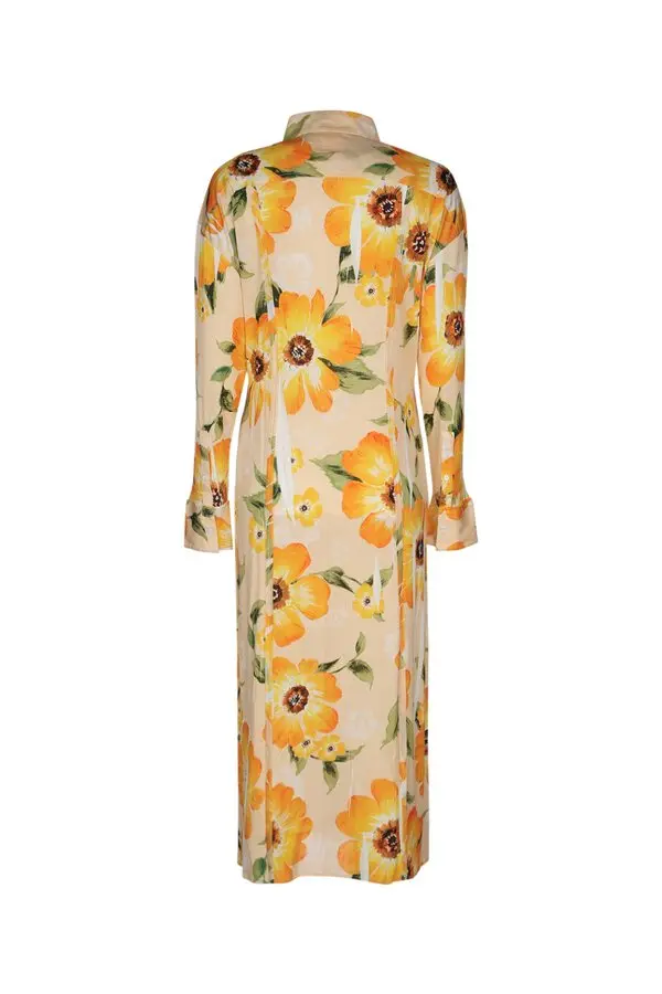 Acne Studios Floral Print Viscose Shirt Dress - Multicolor