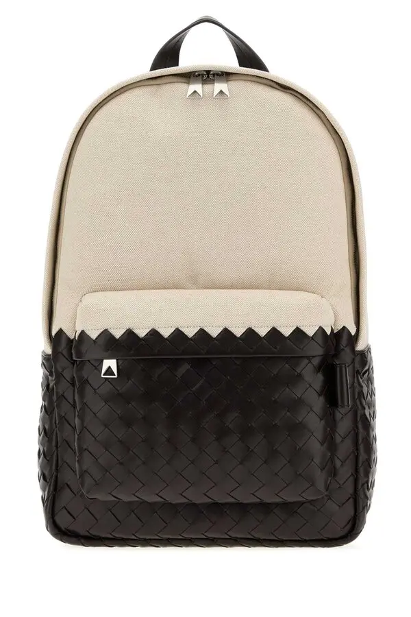 Bottega Veneta Intrecciato Canvas And Leather Backpack - Multicolor