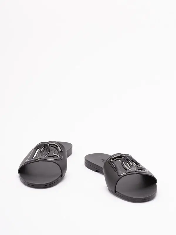Dolce & Gabbana Rubber Embossed Logo Slide Sandals