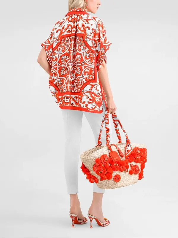 Dolce & Gabbana Maiolica Print Silk Shirt