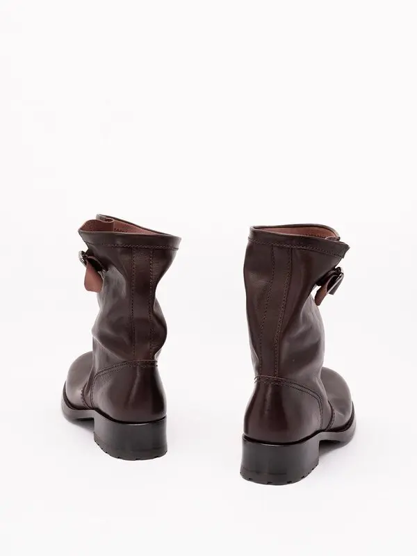 Prada Leather Mid-calf Buckled Boots - Multicolor