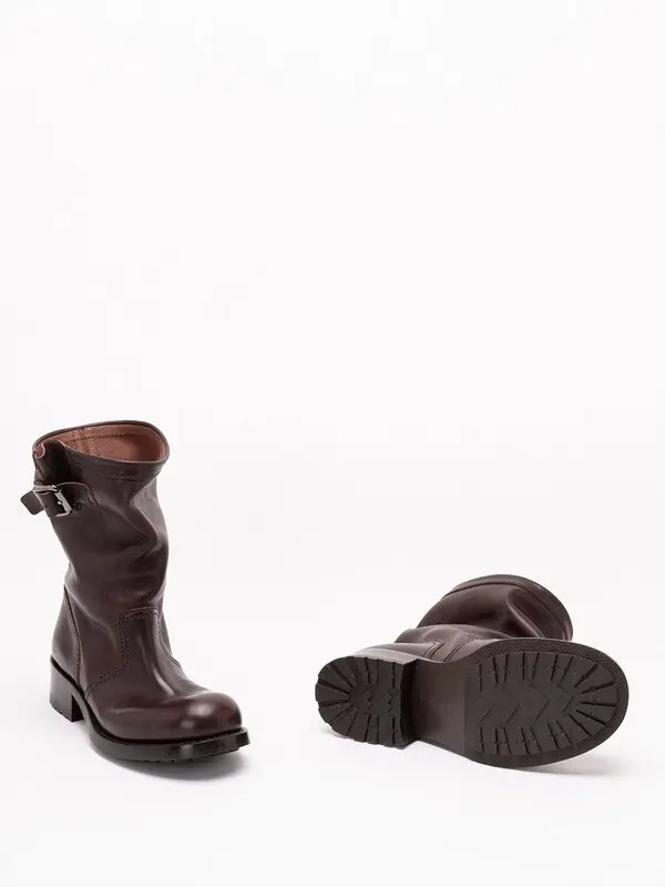 Prada Leather Mid-calf Buckled Boots - Multicolor