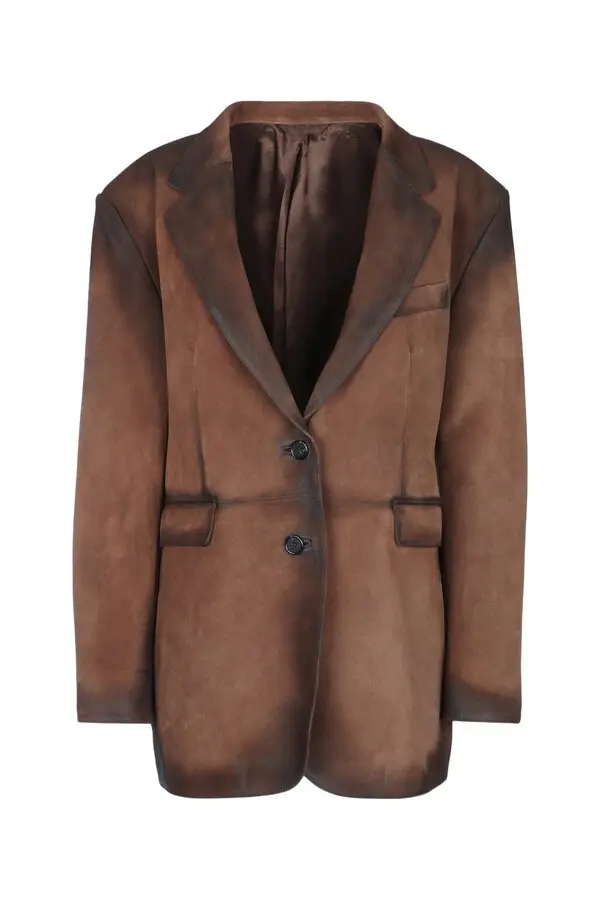 Acne Studios Distressed Leather Blazer - Multicolor