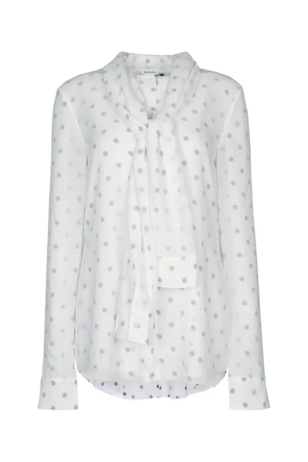 Acne Studios White Polka Dot Blouse - Multicolor