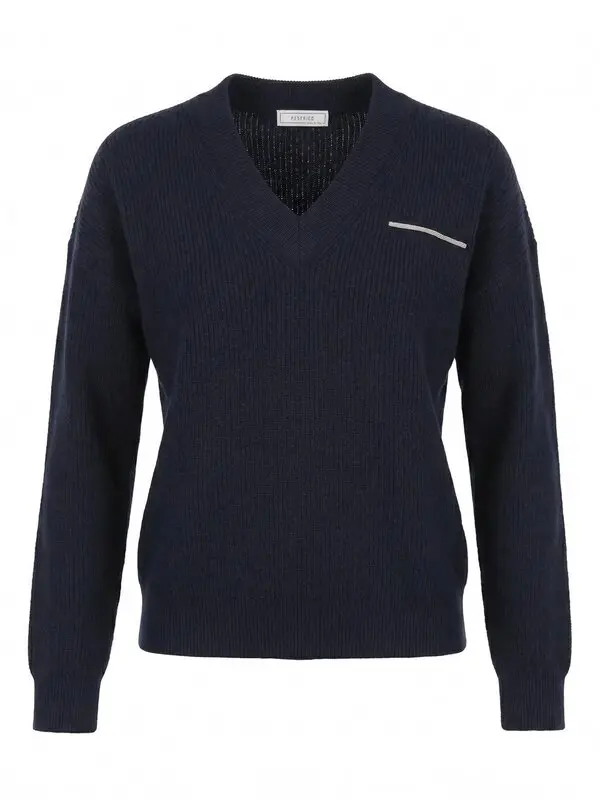 Peserico Wool V-neck Sweater - Multicolor