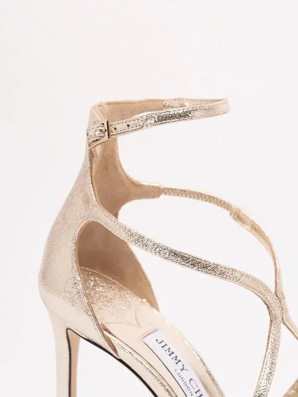 JIMMY CHOO Azia 95 Metallic Leather Sandals - Multicolor