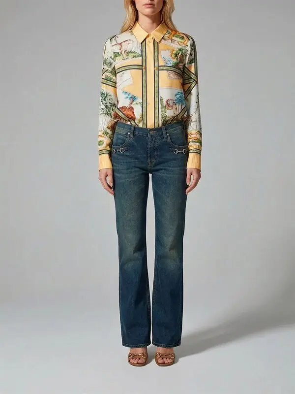 Gucci Low Rise Bootcut Jeans - Multicolor
