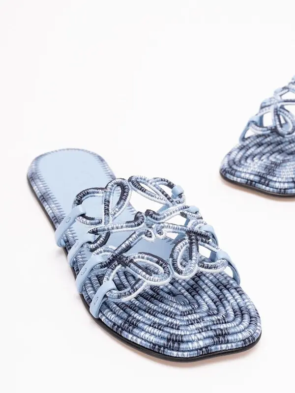 Loewe Petal Anagram" Embroidery Slides - Multicolor