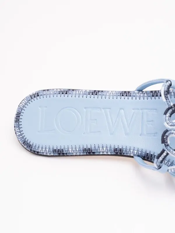 Loewe Petal Anagram" Embroidery Slides - Multicolor