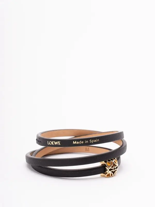 Loewe Anagram Bombe Twist Leather Bracelet
