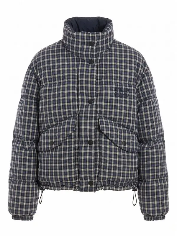 Miu Miu Checked Down Jacket - Multicolor