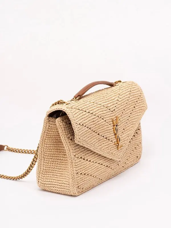 Saint Laurent Loulou` Medium Raffia Bag