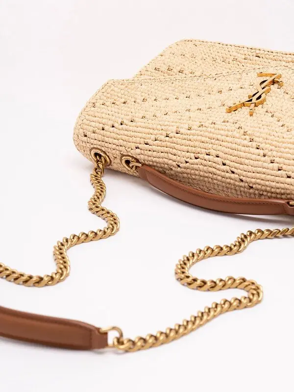 Saint Laurent Loulou` Medium Raffia Bag
