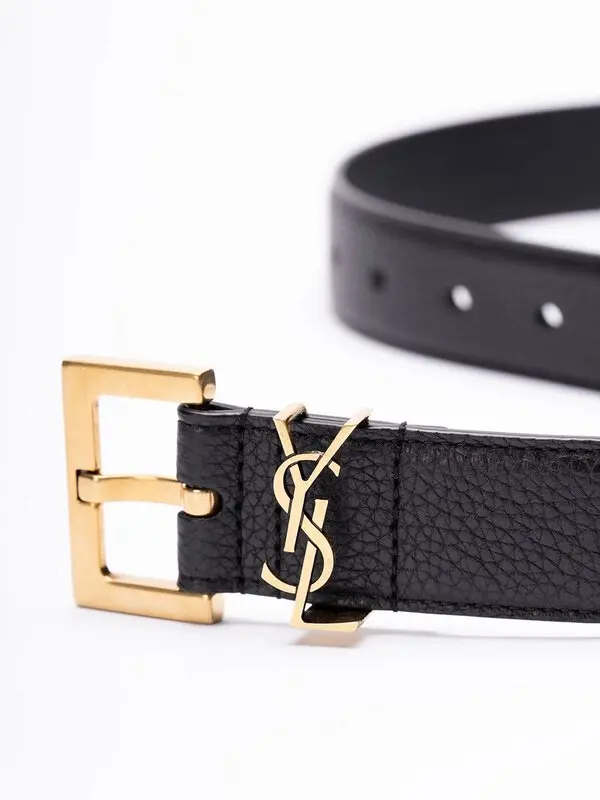Saint Laurent Cassandre Belt With Square Buckle - Multicolor