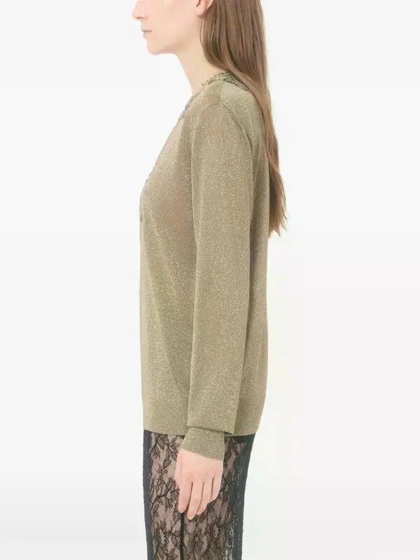 Valentino Garavani Lurex Sweater With Lace Trim