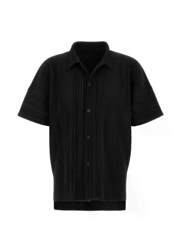 Issey Miyake Monthly Colors May Plissé-effect Short-sleeve Shirt - Black