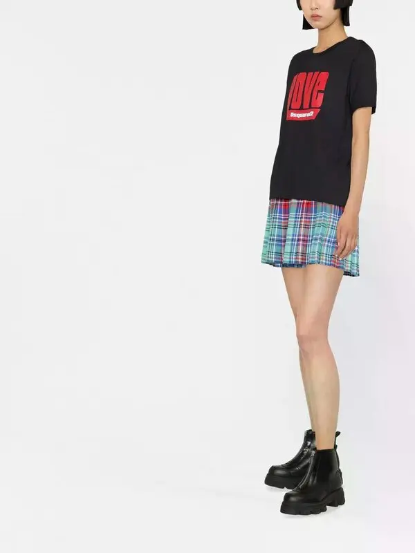 Dsquared2 Cotton T-shirt With Love Motif - Black