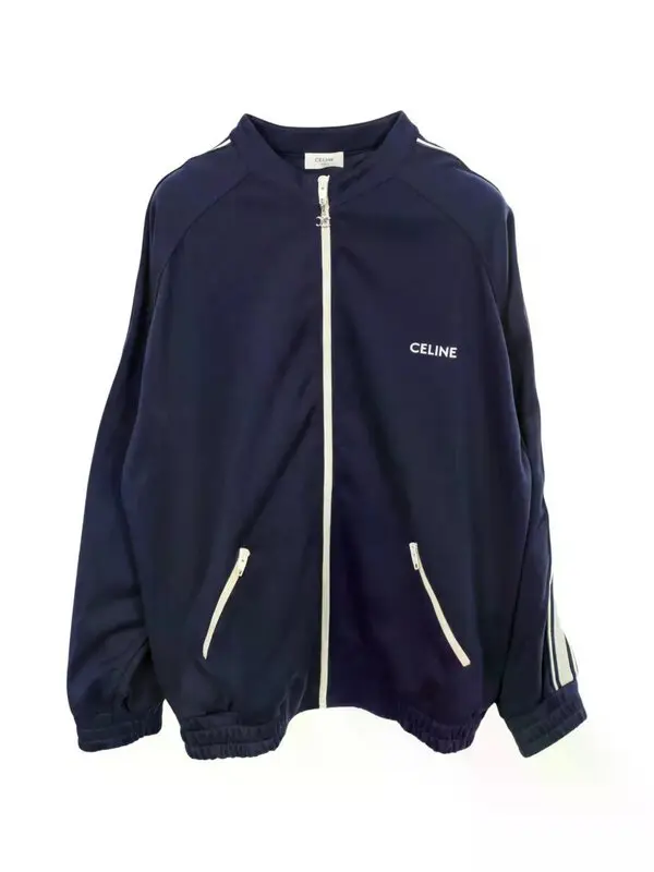 Celine Navy Logo Embroidered Jacket