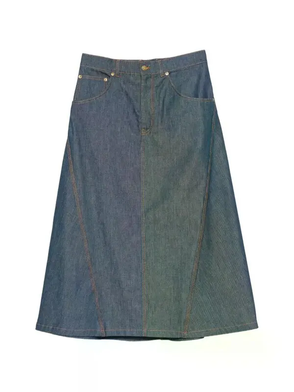 Moschino A-line Midi Skirt With Contrast Topstitching